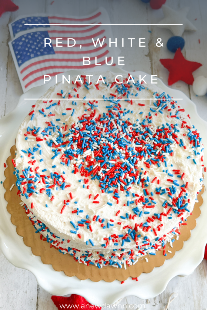 How to Make a Yummy Red, White and Blue Pinata Cake
